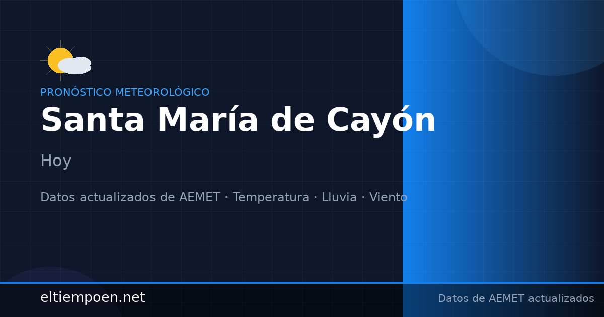 El Tiempo en Santa María de Cayón, Cantabria Hoy - Pronóstico Detallado ...