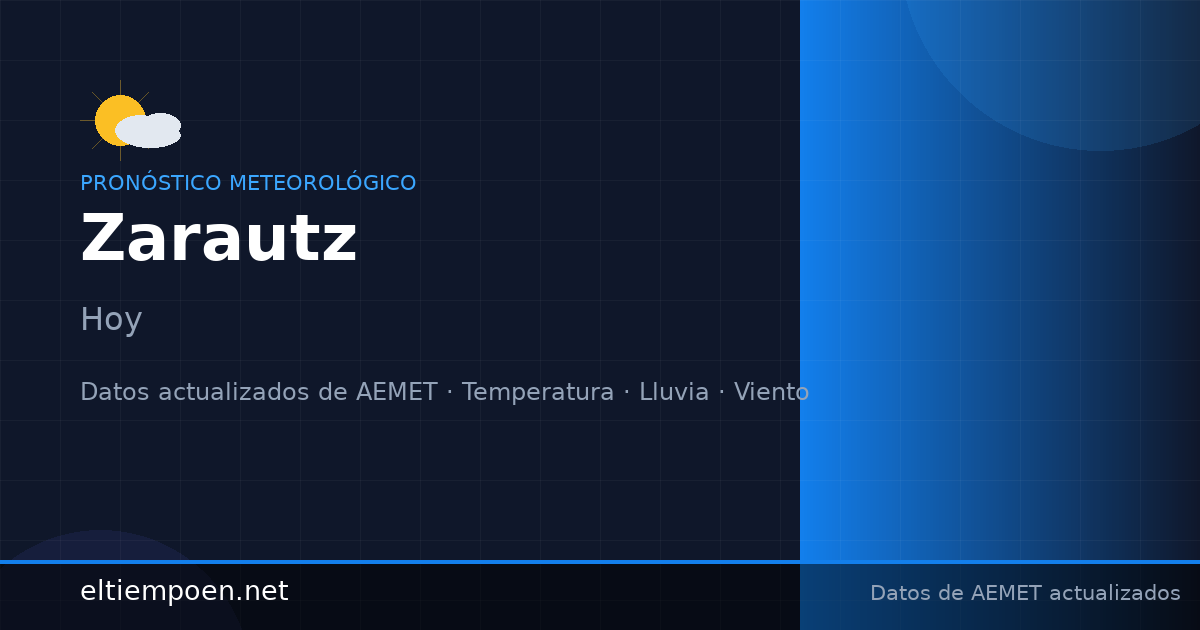 El Tiempo en Zarautz, Gipuzkoa Hoy - Pronóstico Detallado por Horas