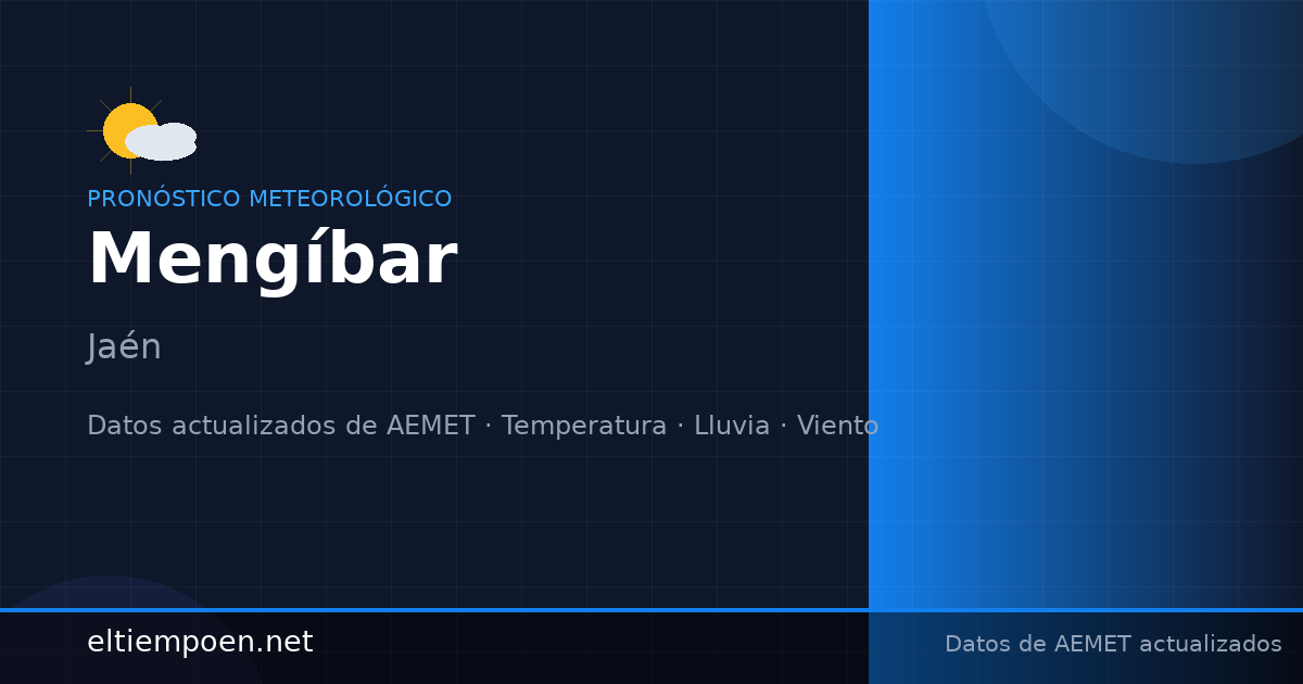 El tiempo en Mengíbar - Pronóstico meteorológico | eltiempoen.net